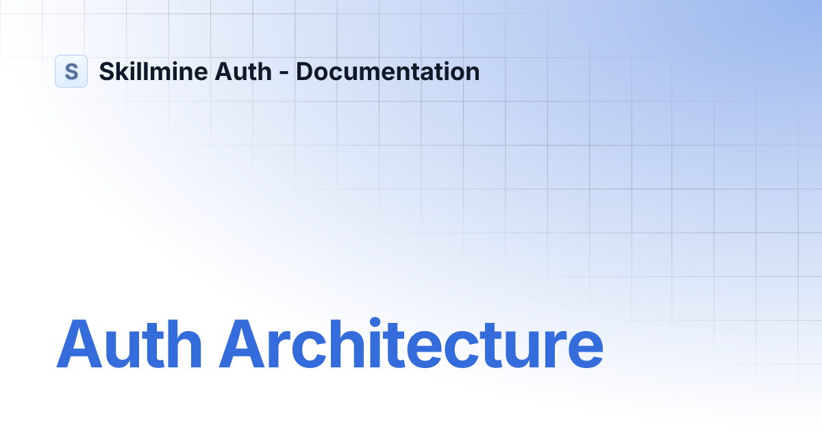 Auth Architecture | Skillmine Auth - Documentation